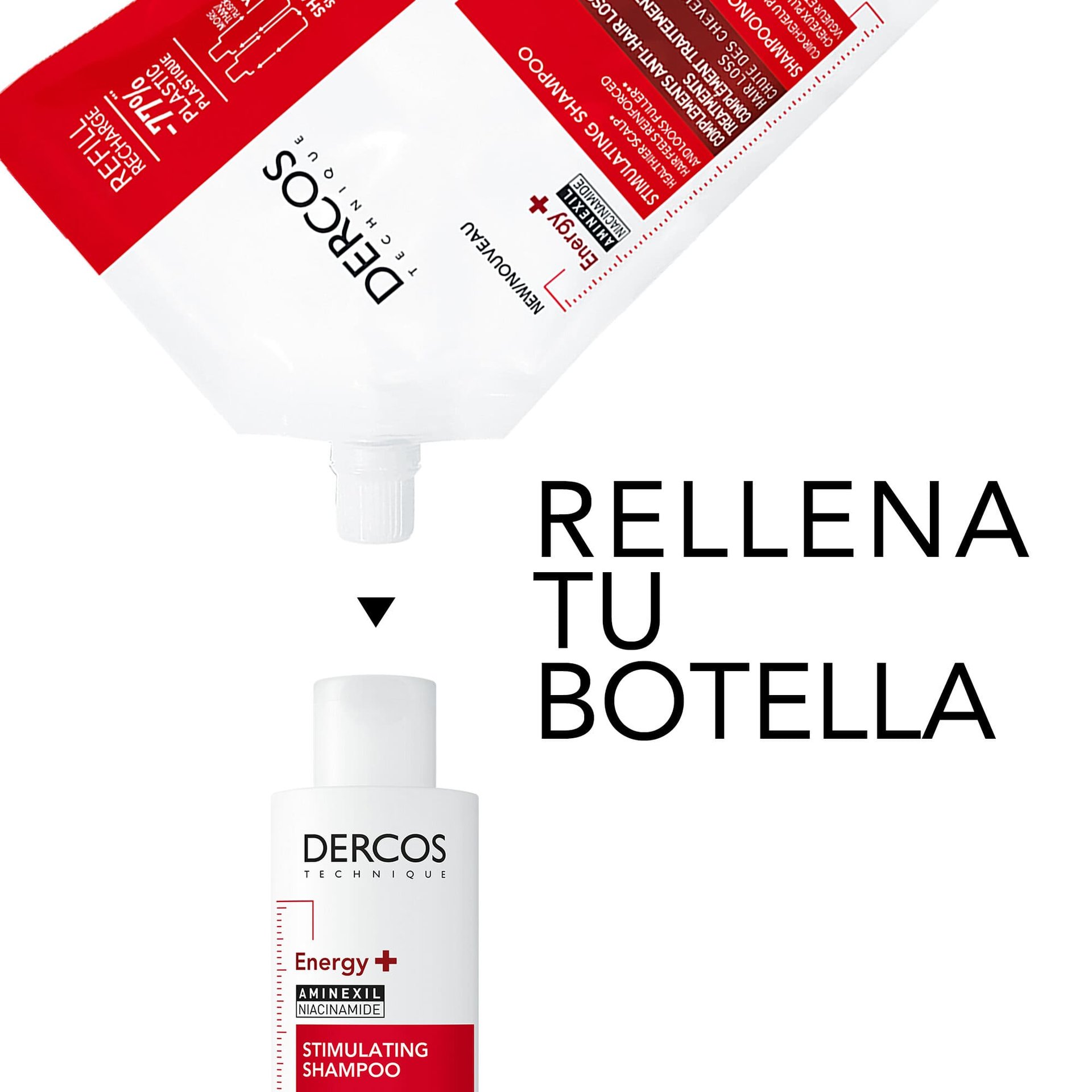 DERCOS Energy+ Recarga de champú estimulante | Laboratorios Vichy